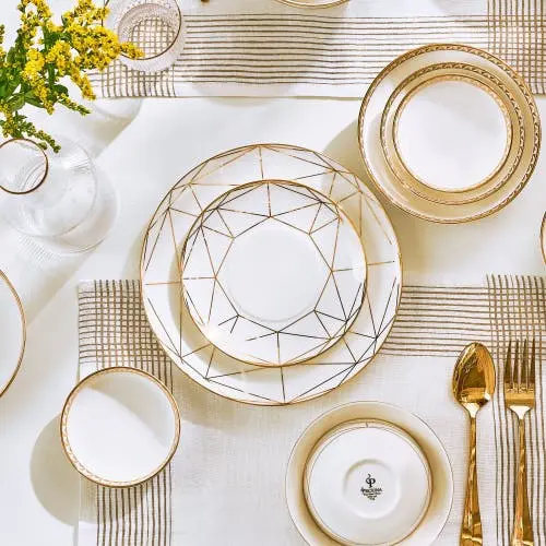 Prouna Gem Cut Gold Bread & Butter Plate