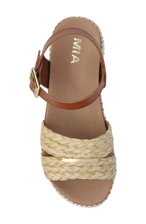 Mia Ankle Strap Platform Sandal - Tan