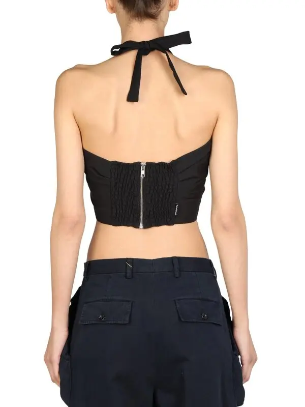 1/OFF PARIS Top With Crossed Straps - Black