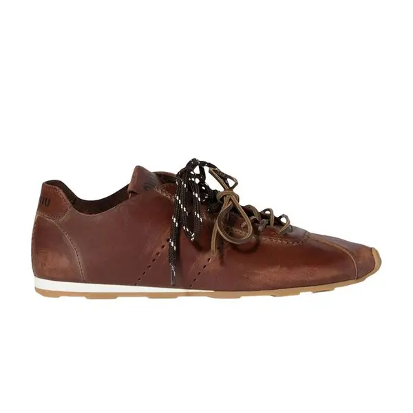 Miu Miu Plume Leather Sneakers - Brown