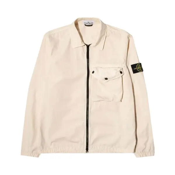 Stone Island Zip Up Overshirt - Cream