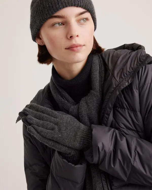 Quince Mongolian Cashmere Gloves - Charcoal