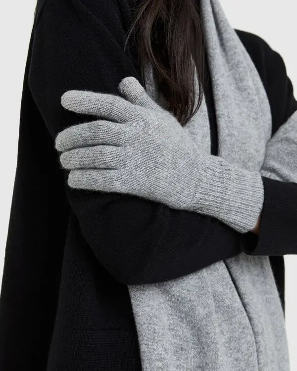 Quince Mongolian Cashmere Gloves - Heather Grey