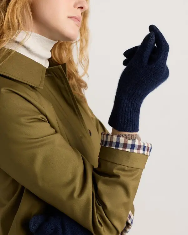 Quince Mongolian Cashmere Gloves - True Navy