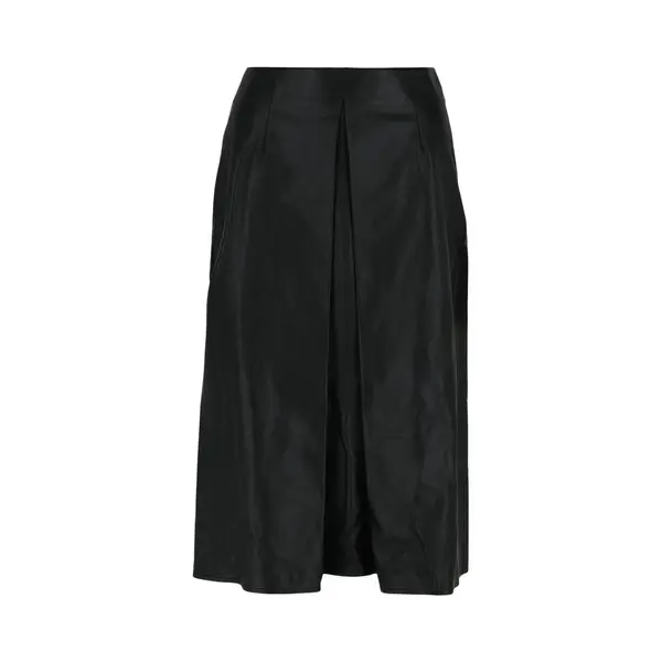 FERRAGAMO Pleated-front Leather Midi Skirt