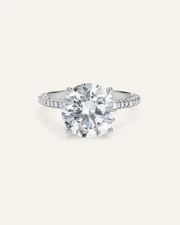 Quince Lab Grown Diamond Round Pave Cathedral Engagement Ring 5ctw - Platinum