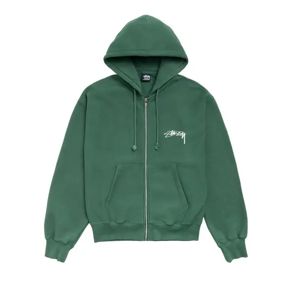 StÜssy Stack Zip-up Hoodie - Green