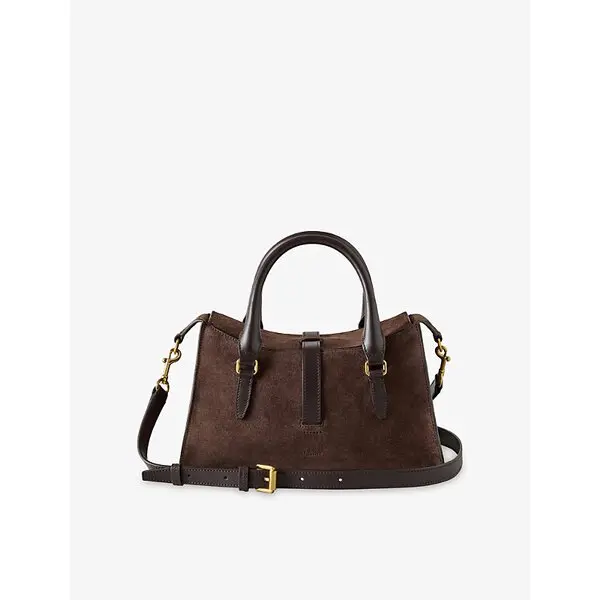 Mulberry Small Roxanne Suede Top-handle Bag - Chocolate