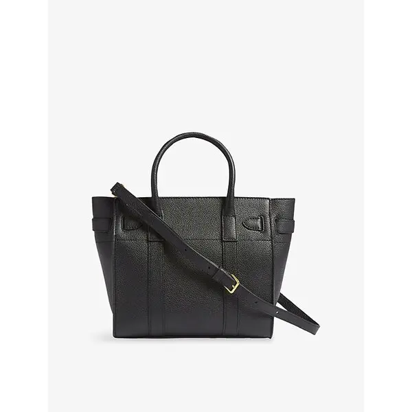 Mulberry Zipped Bayswater Mini Grained-leather Tote Bag - Black