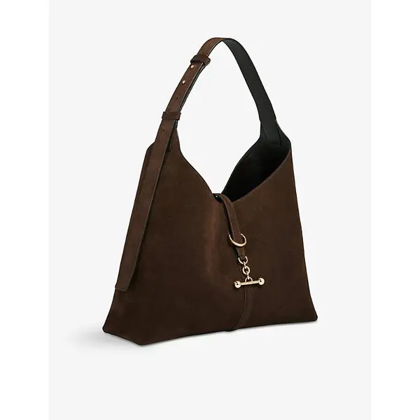 Strathberry Kite Hobo Maxi Suede Shoulder Bag - Chocolate