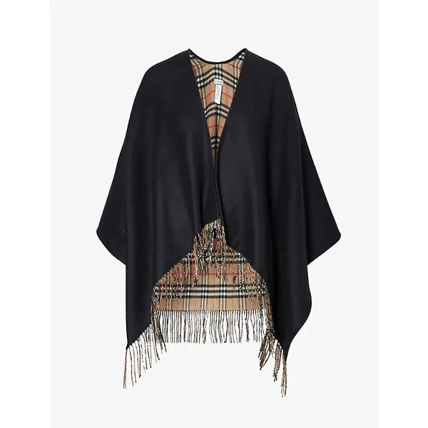 Burberry Vintage Check Wool Cape