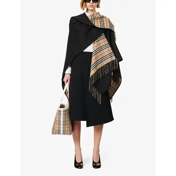 Burberry Vintage Check Wool Cape