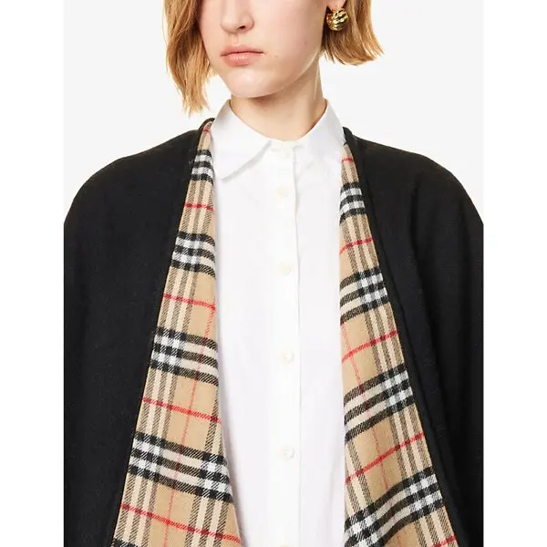 Burberry Vintage Check Wool Cape