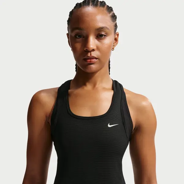 Nike Dri-fit Cropped Mesh Tank Top - Black