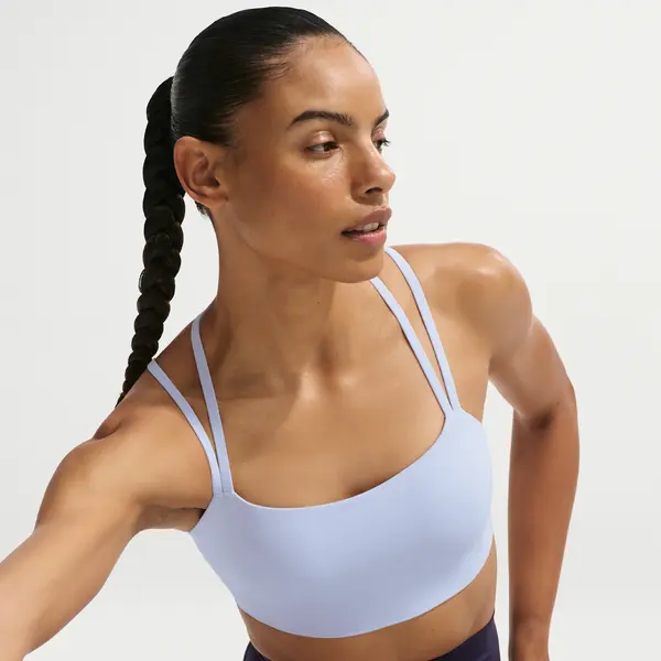 Nike Zenvy Strappy Light-support Padded Sports Bra - Blue
