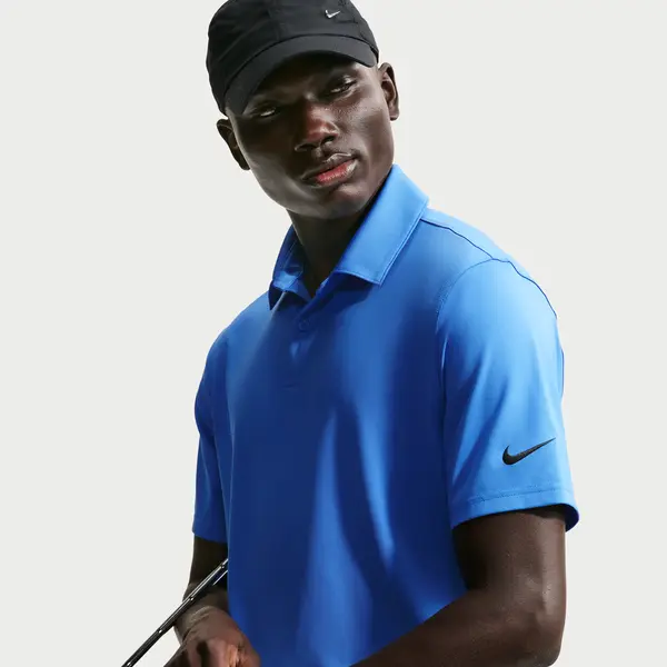 Nike Velocity Dri-fit Sleeve Logo Golf Polo - Blue