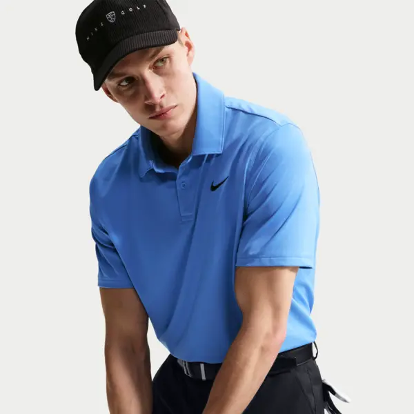 Nike Velocity Dri-fit Chest Logo Golf Polo - Blue