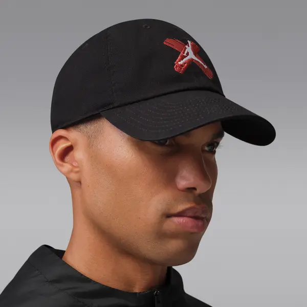 JORDAN Club Unstructured Curved-bill Cap - Black