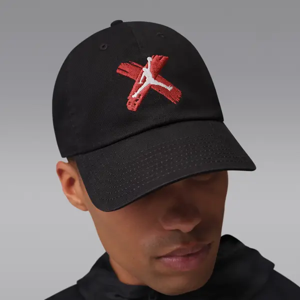 JORDAN Club Unstructured Curved-bill Cap - Black