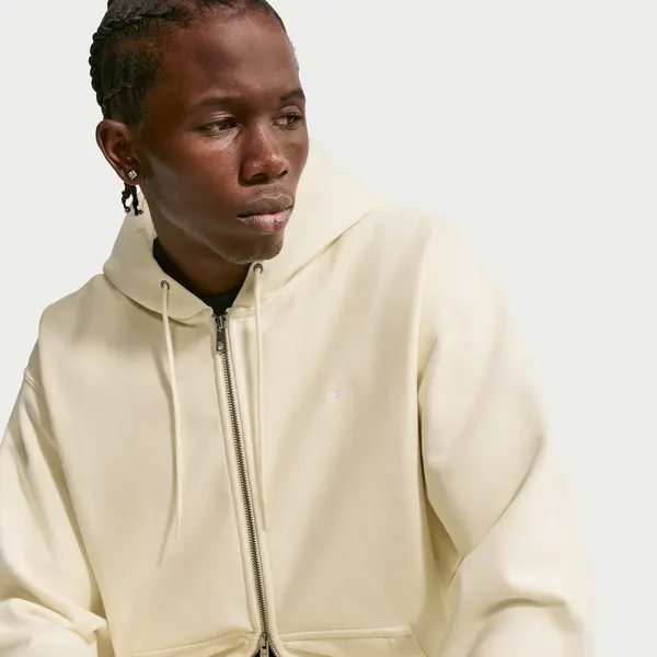 Nike Solo Swoosh Full-zip Fleece Hoodie - White