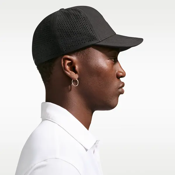 Nike Rise Dri-fit Adv Swooshflex Structured Golf Cap - Black