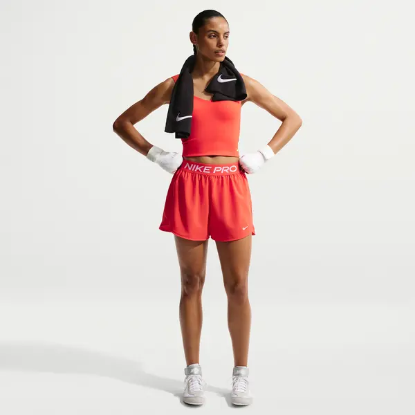 Nike Pro Dri-fit Mid-rise Brief-lined 3" Woven Shorts - Red