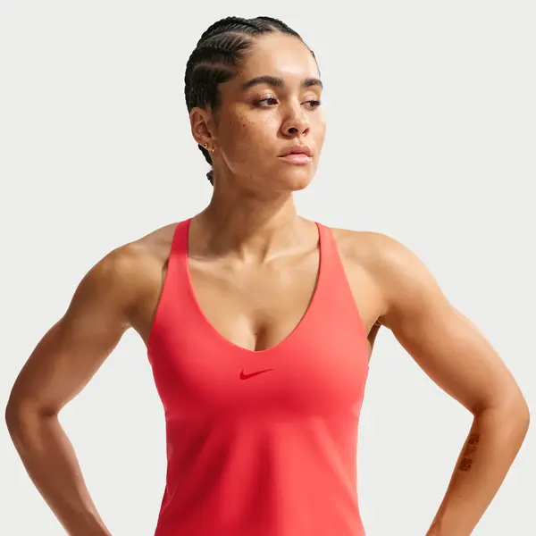 Nike Universa Medium-support Padded Sports Bra Tank Top - Red