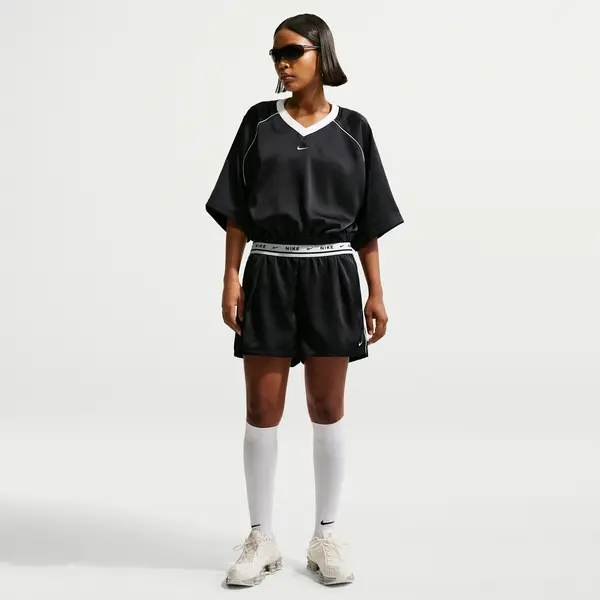 Nike Sportswear Loose Mid-rise Satin Shorts - Black