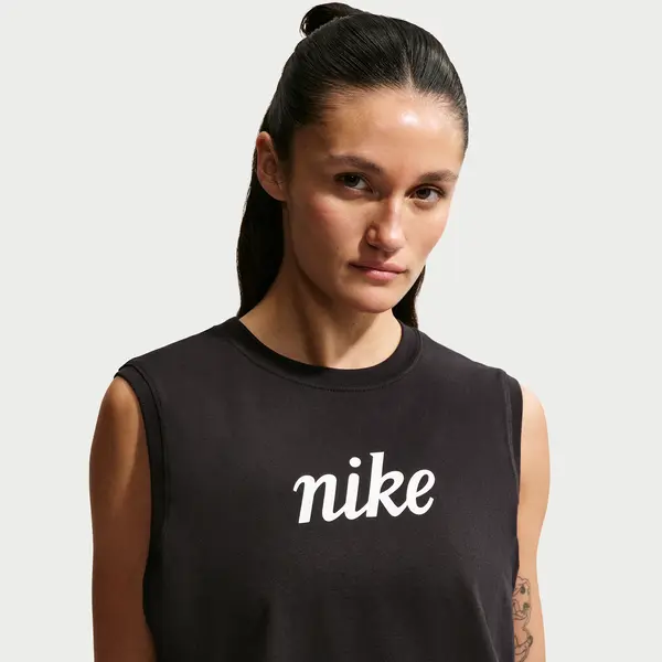 Nike Sportswear Club Loose Cropped Tank Top - Black