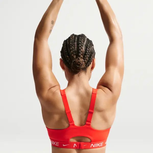 Nike Indy High Support Padded Adjustable Sports Bra - Red