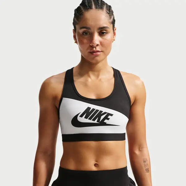 Nike Swoosh Medium-support Padded Sports Bra - White