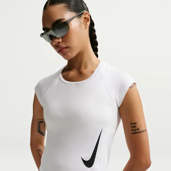 Nike Dri-fit Cap-sleeve Running Top - White