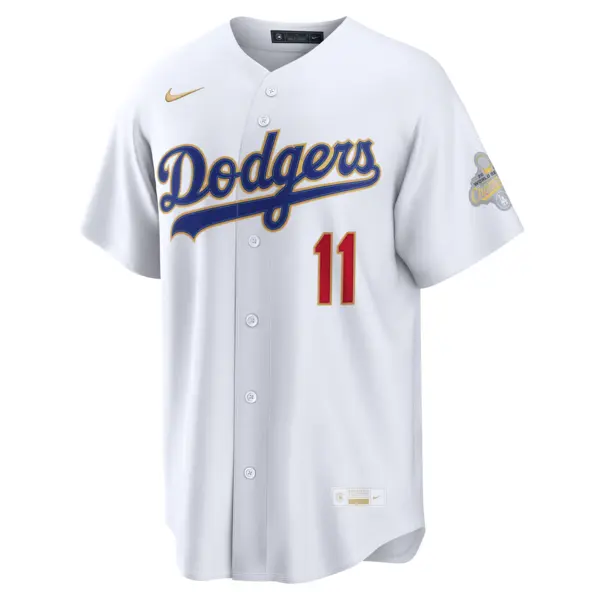 Nike Roki Sasaki Los Angeles Dodgers 2025 World Series Champion Gold Series Mlb Stadium Jersey - White