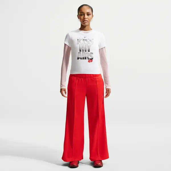Nike Sportswear Mid-rise Wide-leg Track Pants - Red