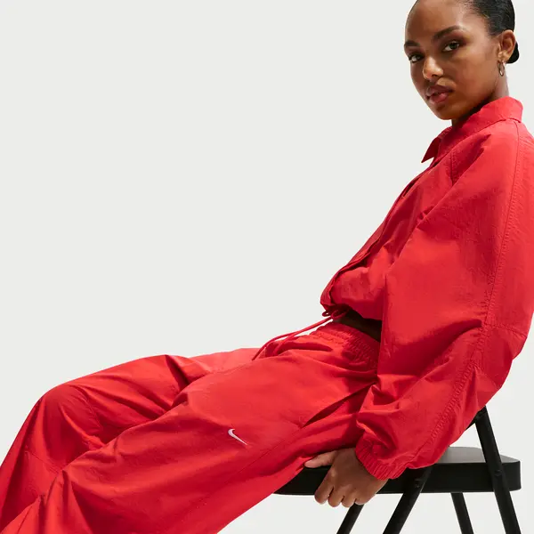 Nike Oversized High-waisted Woven Pants - Red