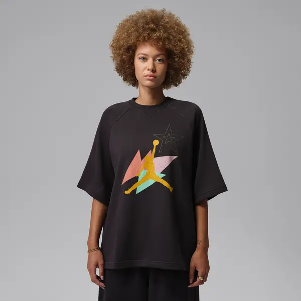 JORDAN Brooklyn Fleece French Terry Short-sleeve T-shirt - Black