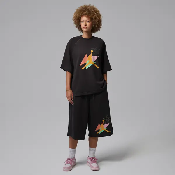 JORDAN Brooklyn Fleece French Terry Short-sleeve T-shirt - Black