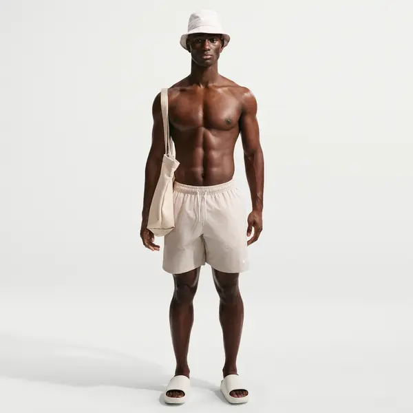 Nike Swim Breaker Ripple Texture 7" Brief-lined Volley Short - Brown