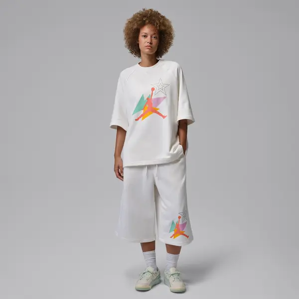 JORDAN Brooklyn Fleece French Terry Short-sleeve T-shirt - White