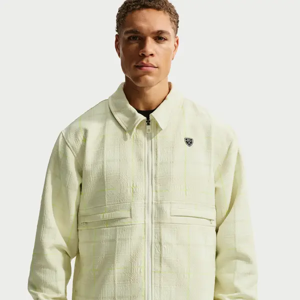 Nike Tartan Loose Fit Golf Jacket - White