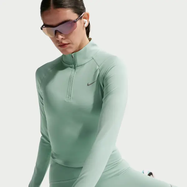 Nike Tempo Dri-fit Fitted 1/2-zip Top - Green