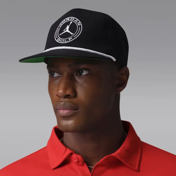 JORDAN Pro Structured Dri-fit Flat-brim Golf Cap - Black