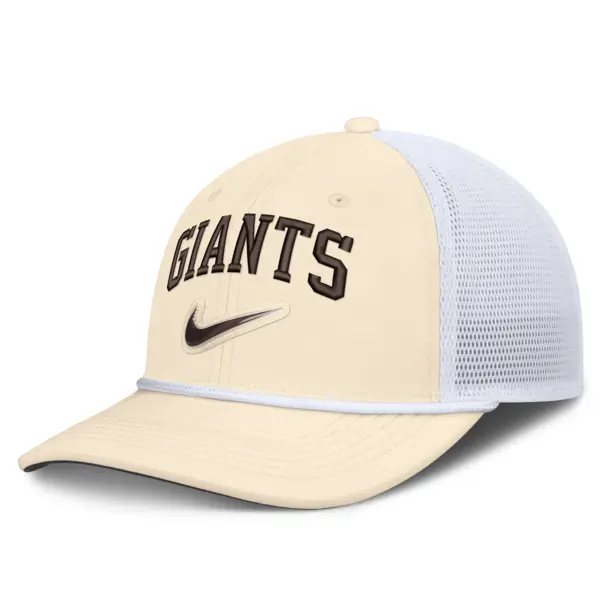 Nike San Francisco Giants Rise Dri-fit Mlb Trucker Adjustable Hat - White