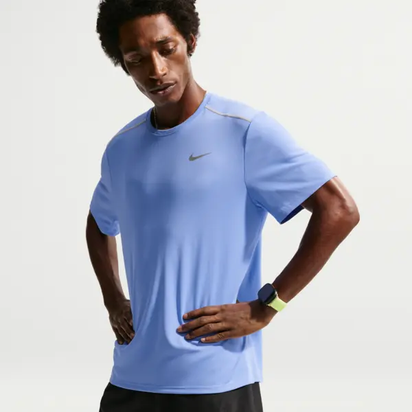 Nike Miler Dri-fit Short-sleeve Running Top - Blue