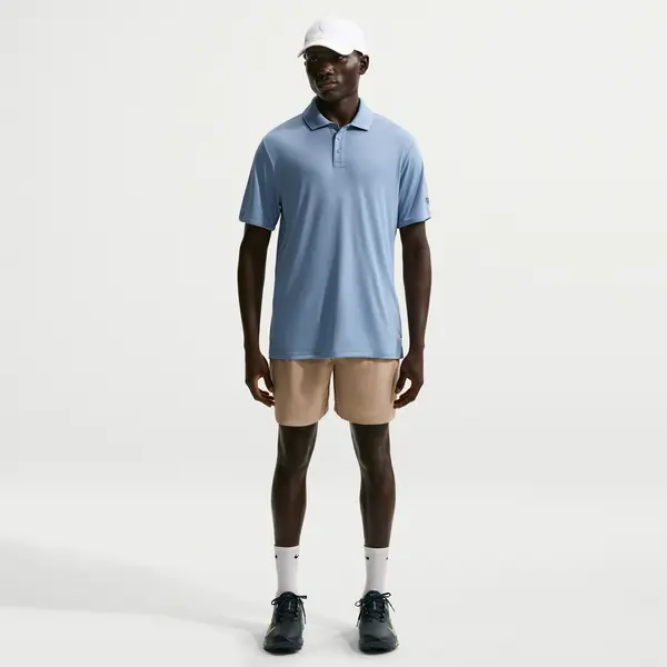 Nike Par Dri-fit Sleeve Logo Golf Polo - Blue