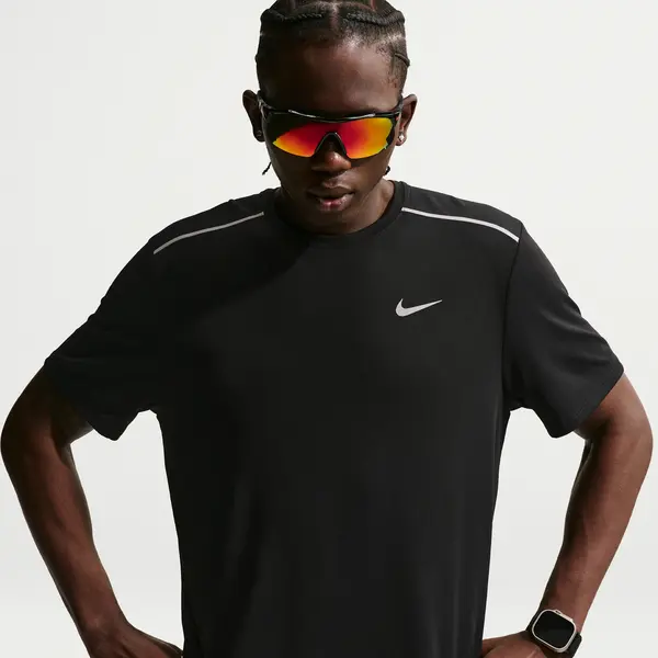 Nike Miler Dri-fit Short-sleeve Running Top - Black