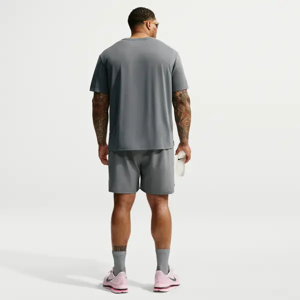 Nike Miler Dri-fit Short-sleeve Running Top - Grey