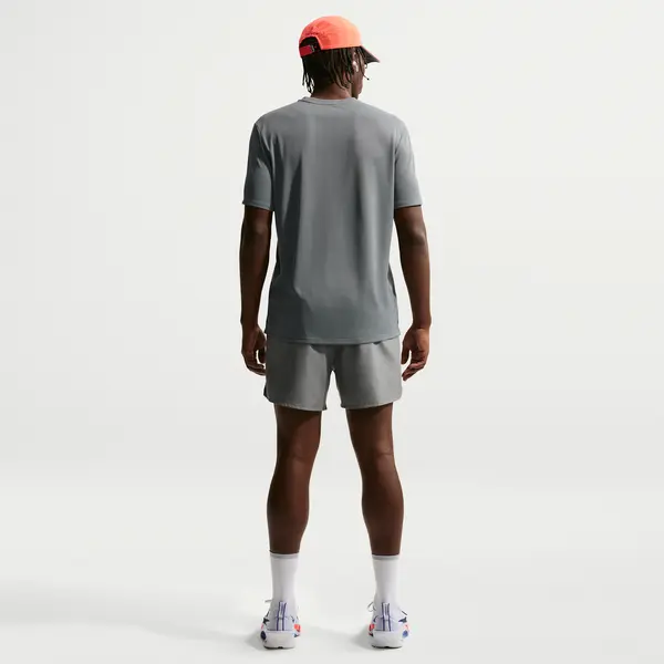 Nike Miler Dri-fit Short-sleeve Running Top - Grey
