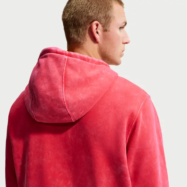 Nike Sportswear Club Washed Fleece Hoodie - Red