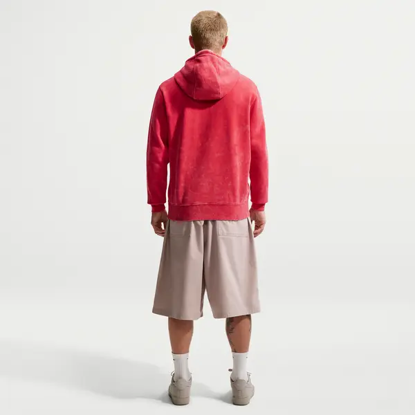 Nike Sportswear Club Washed Fleece Hoodie - Red
